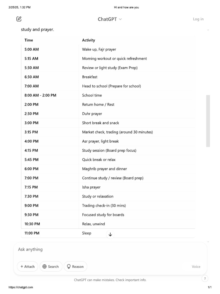 Daily Plan | PDF