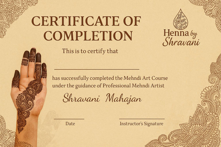 Mehndi Certificate High Quality | PDF