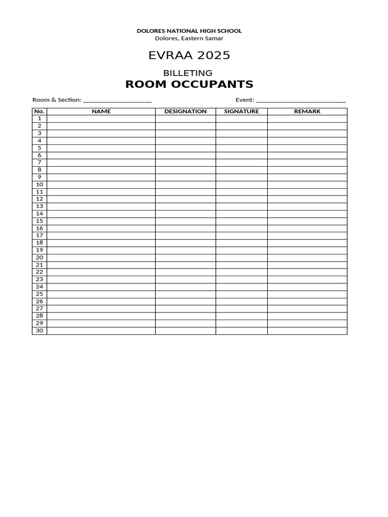 Billeting Documents | PDF