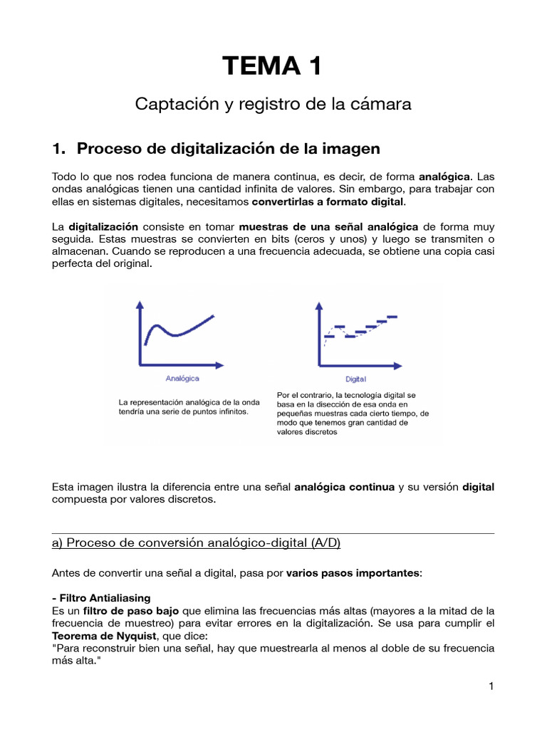 Tema 1 - Tecnología | PDF | Conversor analógico a digital | Dispositivo ...