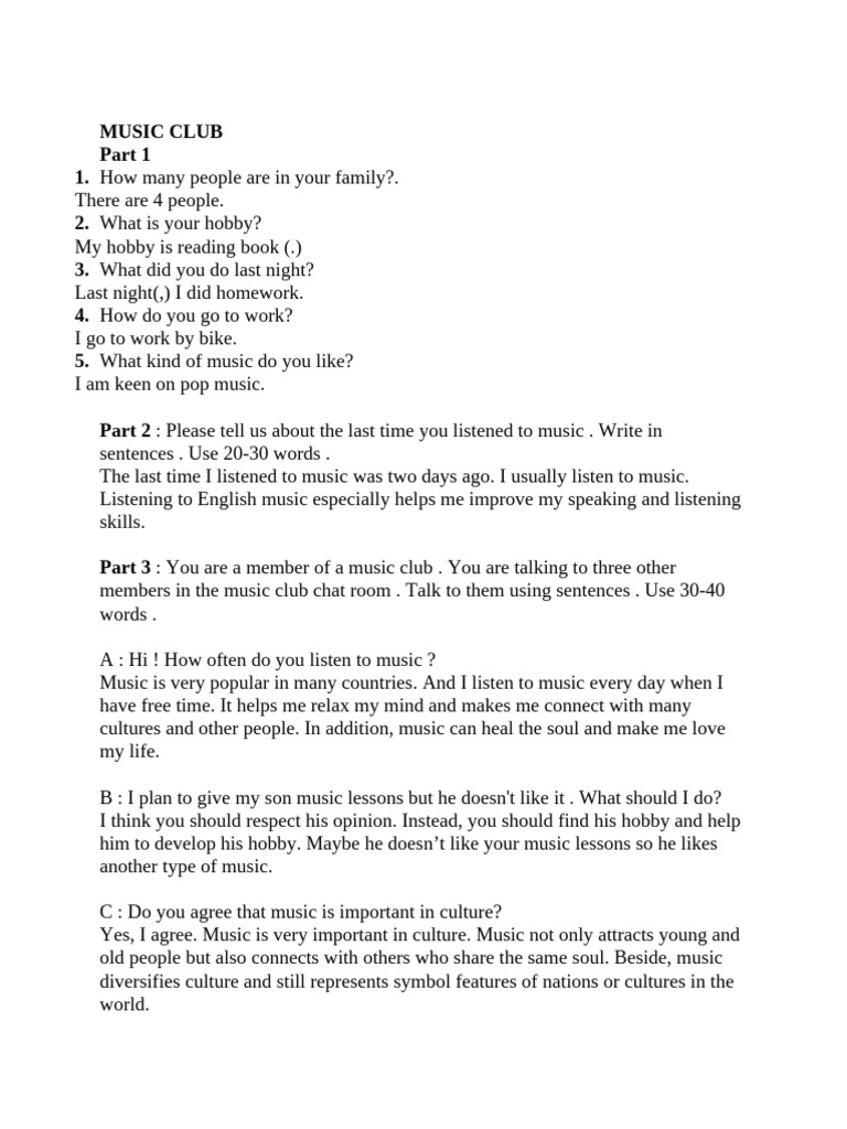 Music Club Activities and Discussions | PDF