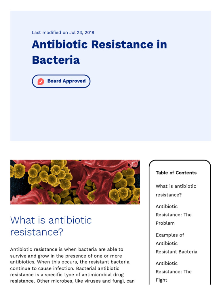 Understanding Antibiotic Resistance | PDF | Antimicrobial Resistance ...