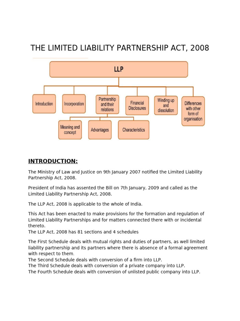 The Limited Liability Partnership Act | PDF | Limited Liability ...