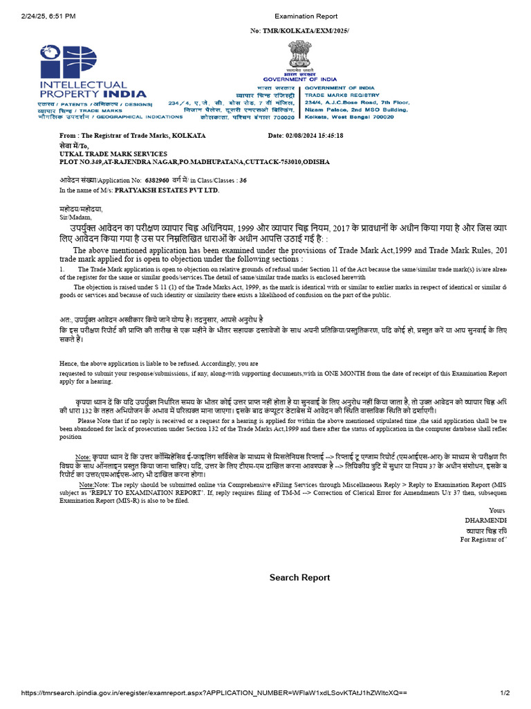 Examination Report | PDF