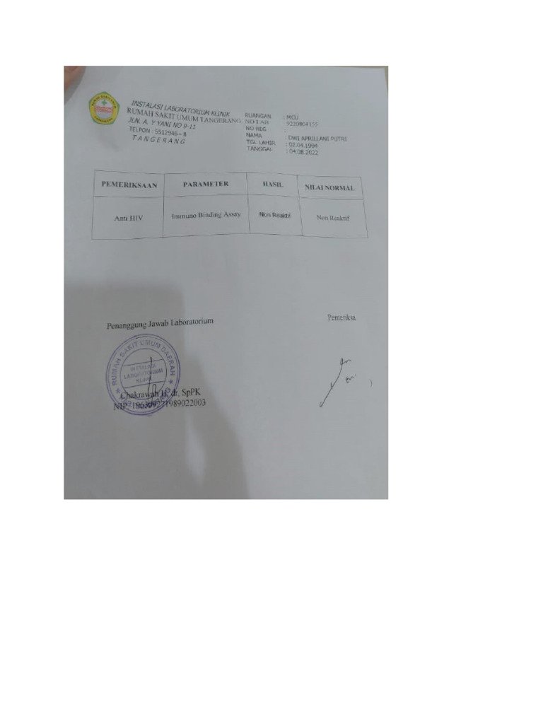 Lab Hamil Ibu 1 | PDF