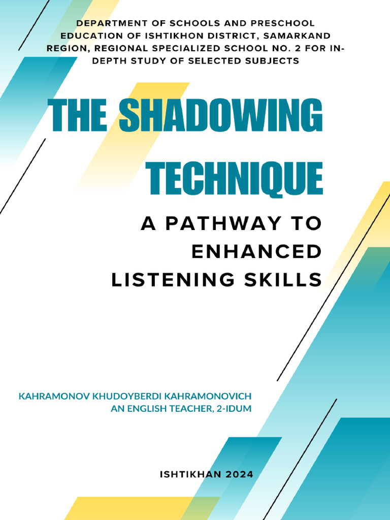 The Shadowing Technique A Pathway | PDF | Fluency | Language Acquisition