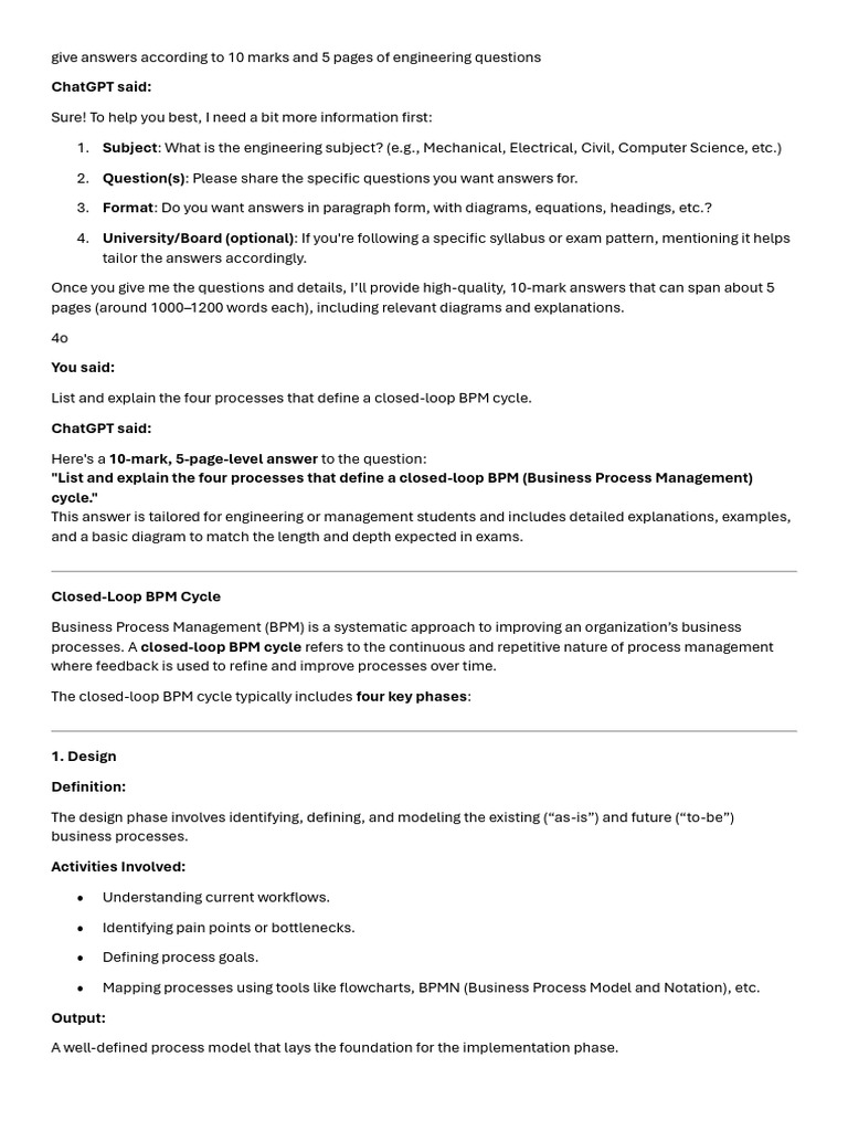 BAI Pyq1 | PDF | Performance Indicator | Business Process Management