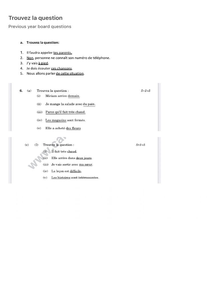 Trouvez La Question | PDF