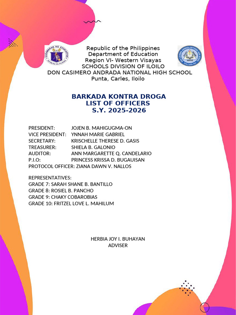 Dcanhs BKD Officers 2025 - 2026 | PDF