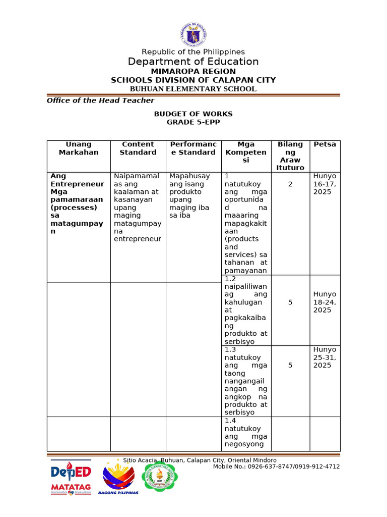Bow Epp 5-Quarter 1 | PDF