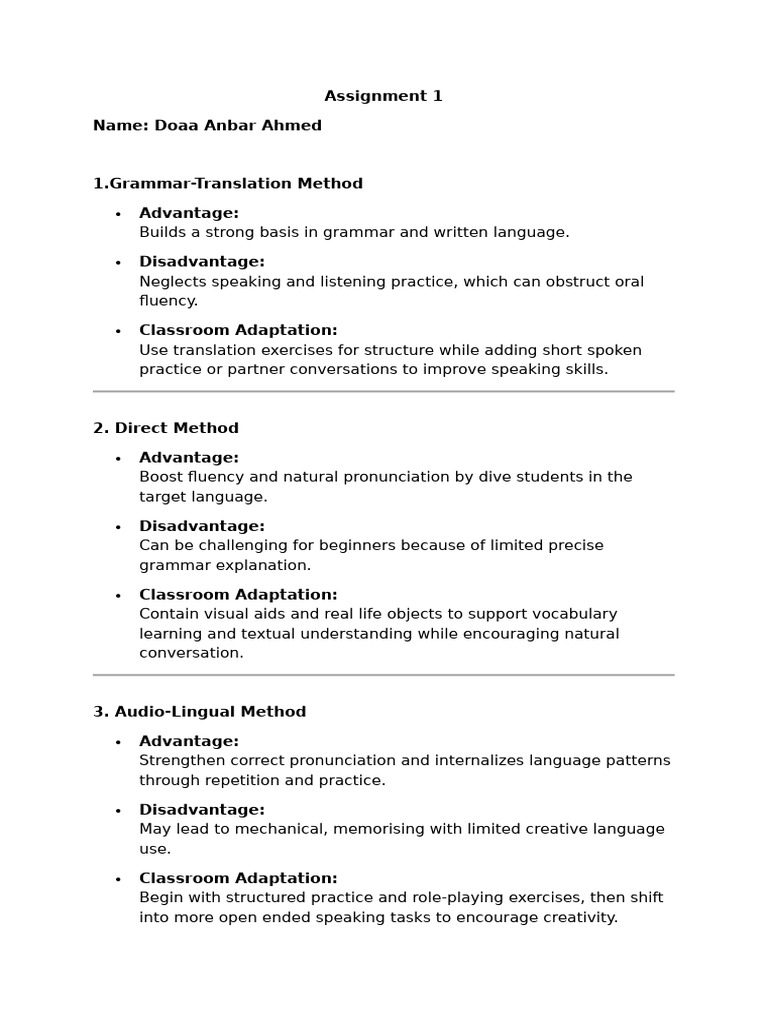Doaa Anbar Assignment 1 | PDF | Learning | Education Theory