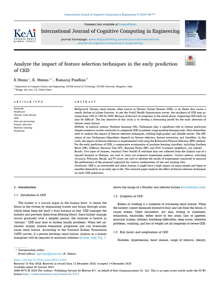 Analyze The Impact of Feature Selection Techniques in The Early ...