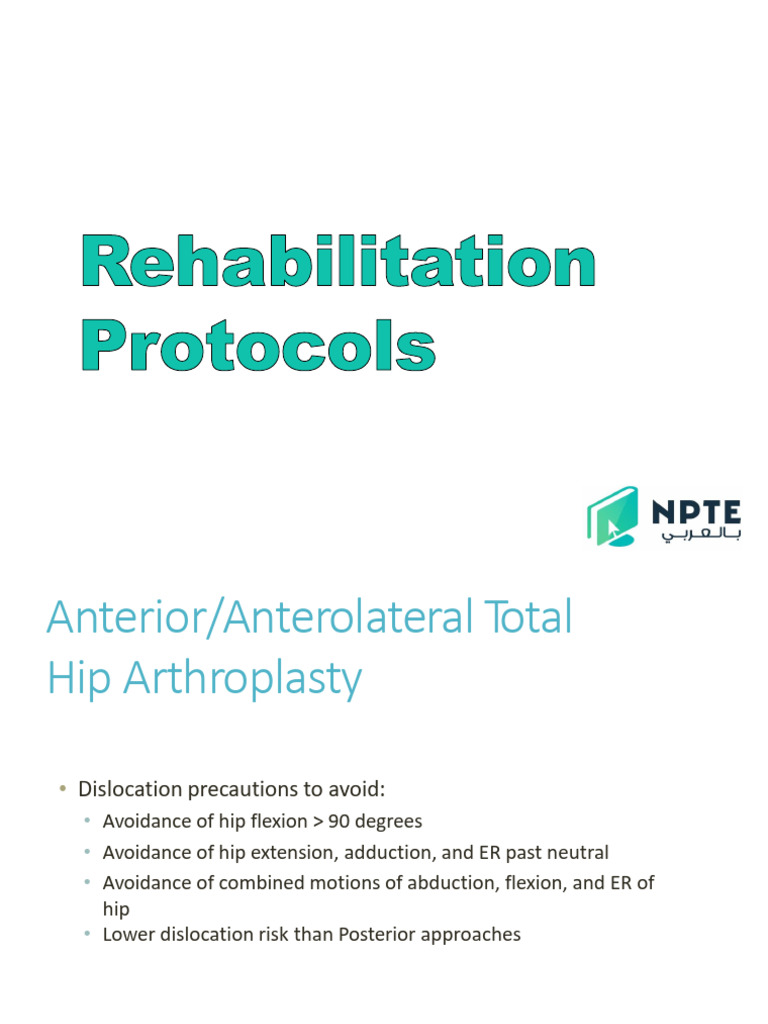 Rehabilitation Protocols | PDF | Anatomical Terms Of Motion | Hip