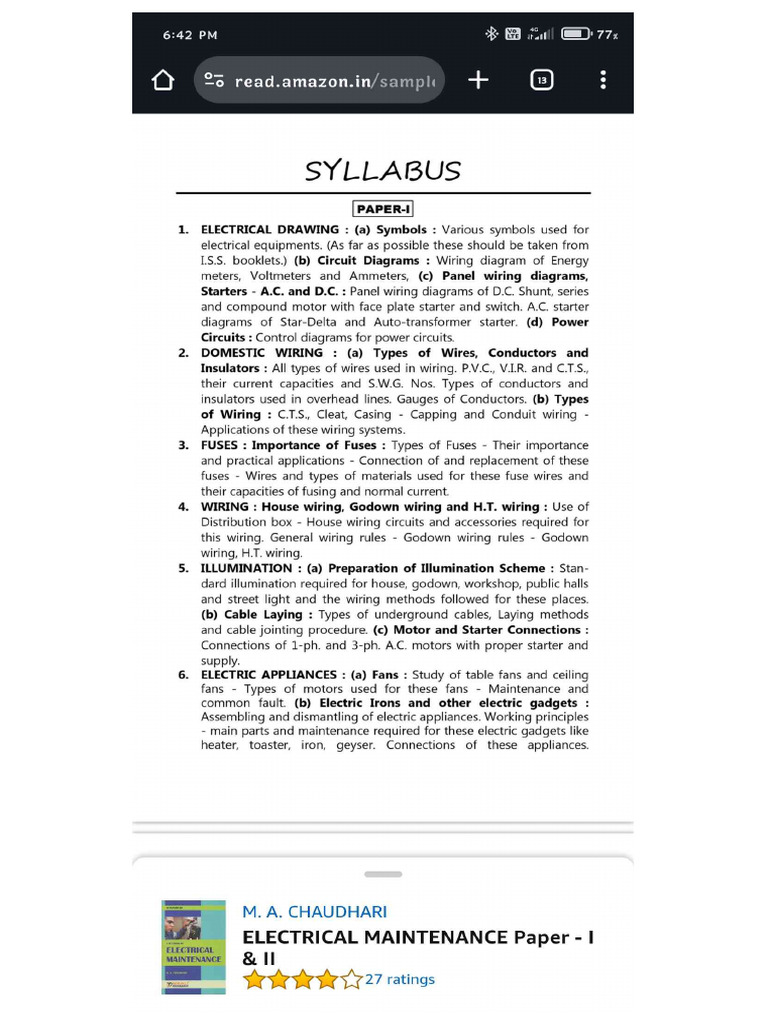 Electrical Syllabus | PDF