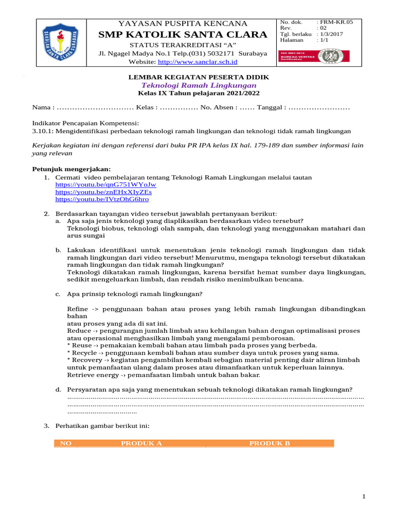 LKP"D Teknologi Ramah Lingkungan | PDF