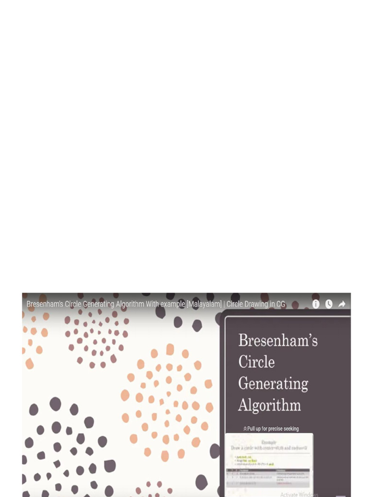 Bresenham's Circle Generating Algorithm | PDF