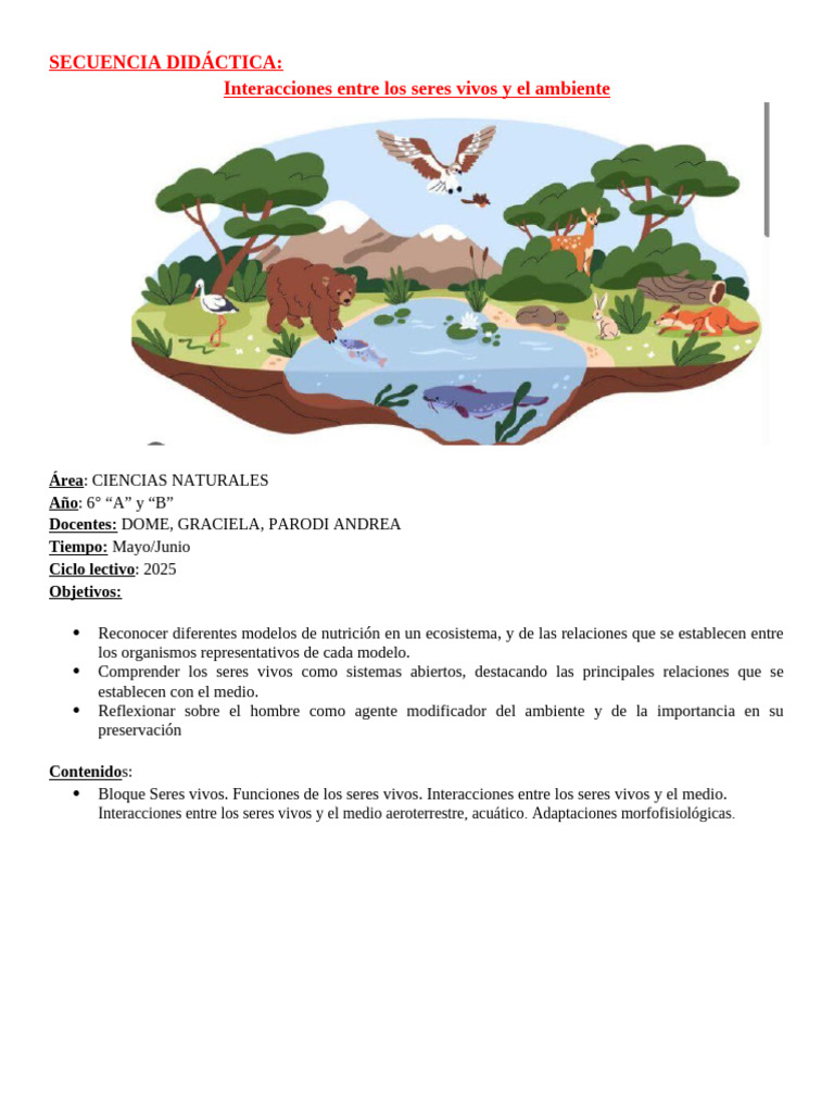 SD Interacciones de Los Seres Vivos y El Ambiente (Recuperado ...