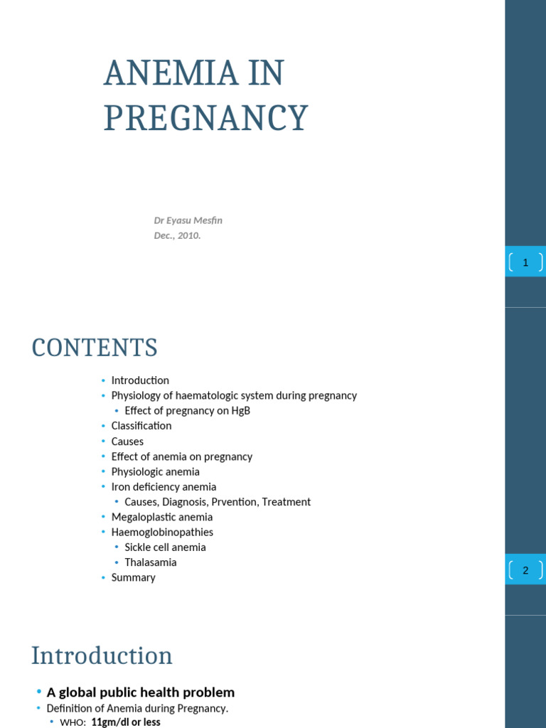 2 ANEMIA IN PREGNANCY - 2010 - Eyasu | PDF | Anemia | Blood