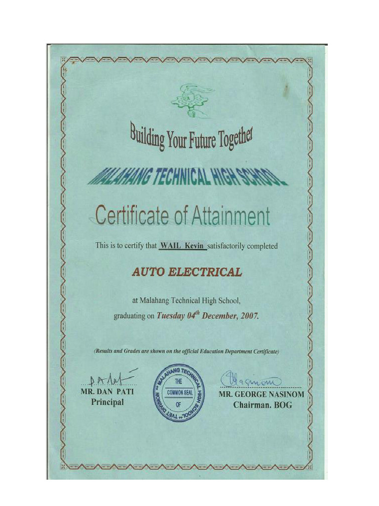 Trade Certificates | PDF