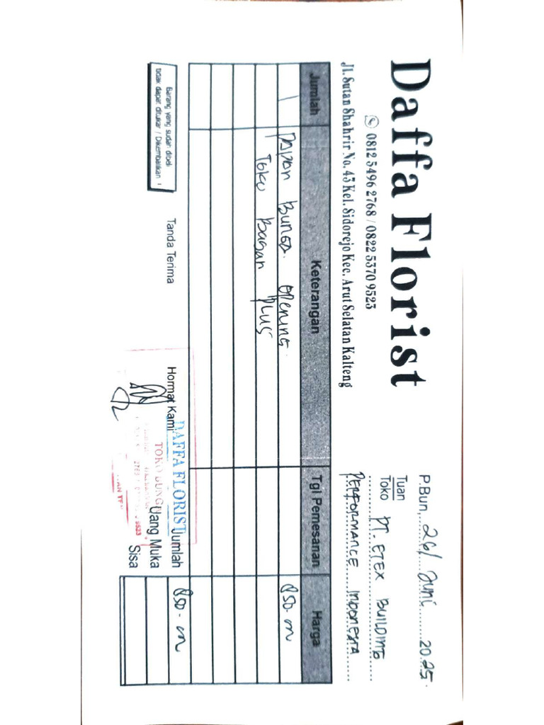 Nota - PT. ETEX BUILDING PERFORMANCE INDONESIA | PDF