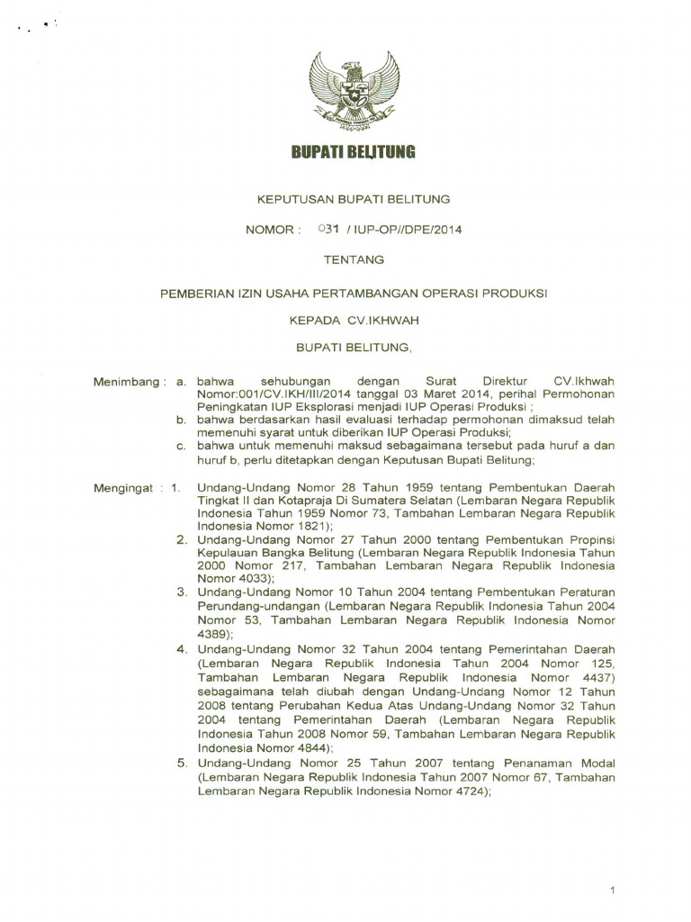 Iup Op Cv. Ikhwah Bantan 82,36 Ha | PDF