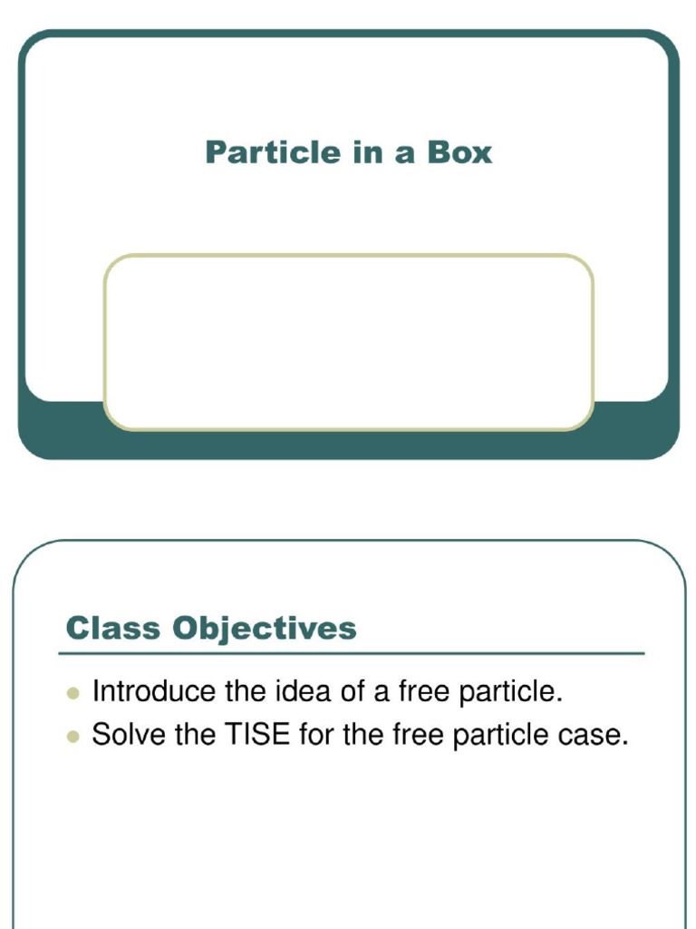 1D Infinite Potential Well | PDF