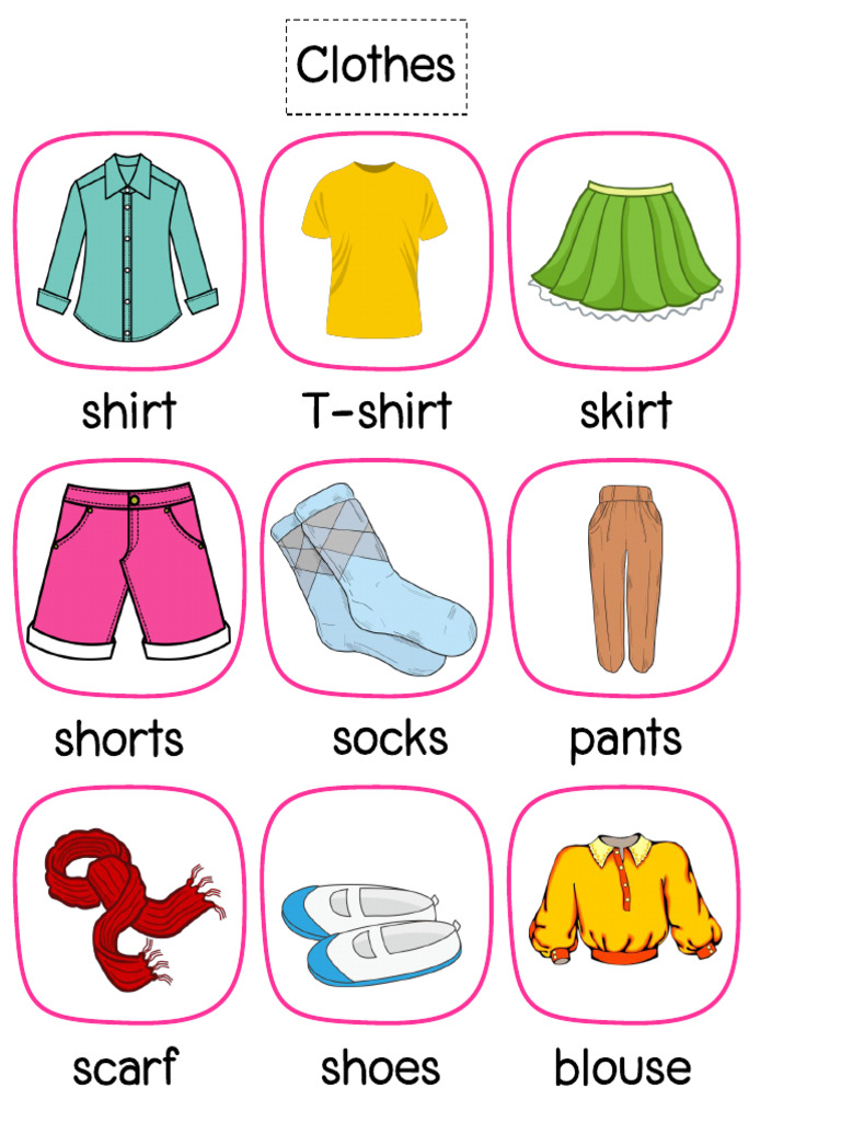 Clothes-Worksheet Kindergarten | PDF | Clothing | Sock