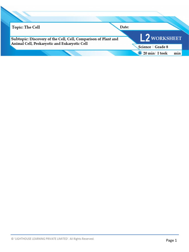 Worksheet39314Question | PDF | Cell (Biology) | Eukaryotes
