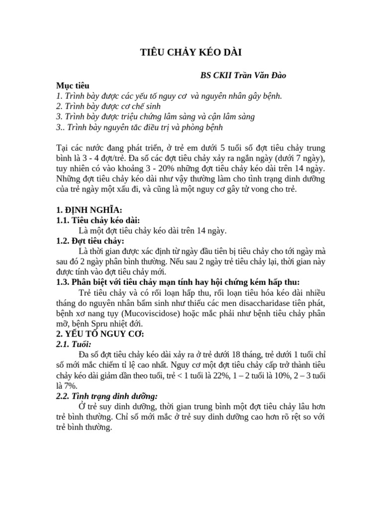 TIÊU CHẢY KÉO DÀI TVD | PDF