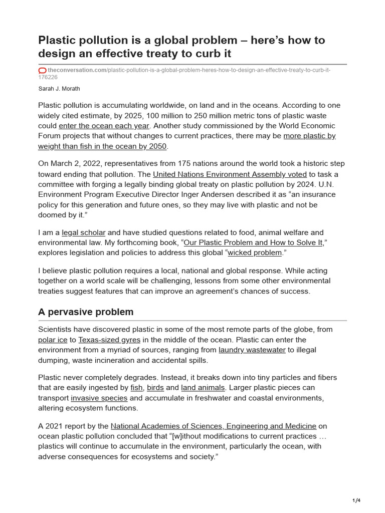 Theconversation Com Plastic Pollution Is A Global Problem Heres | PDF ...