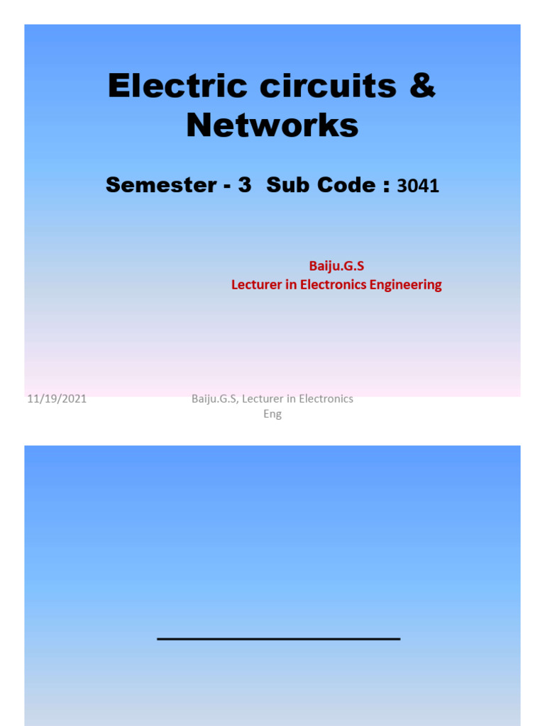 Electric Circuits & Networks - CO 1 | PDF | Electrical Impedance | Amplitude
