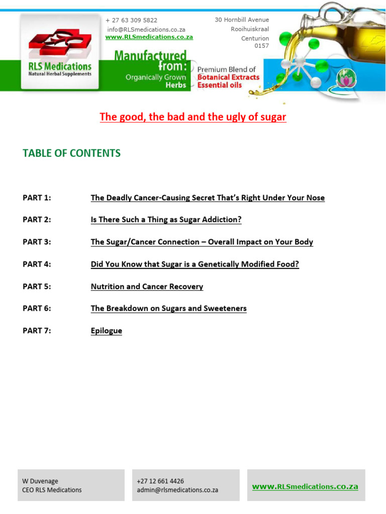 Non-Healthy Sugars and Cancer Risks | PDF | Sugar Substitute | Fructose
