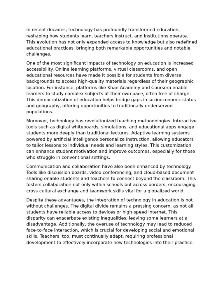 Transforming Education Through Technology | PDF