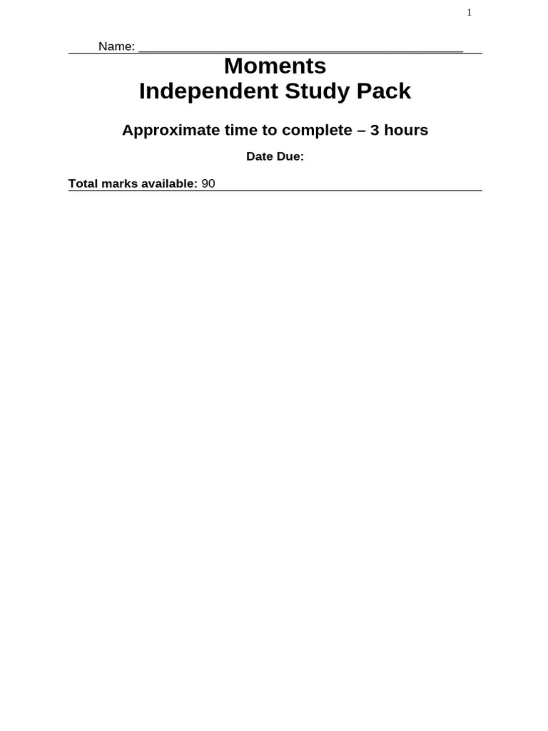 Moments Question Pack EDEXCEL | PDF