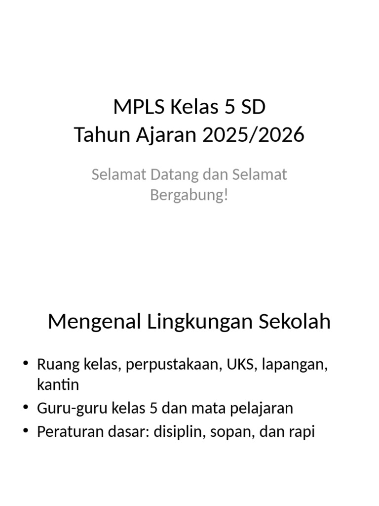 MPLS Kelas 5 SD 2025 2026 | PDF