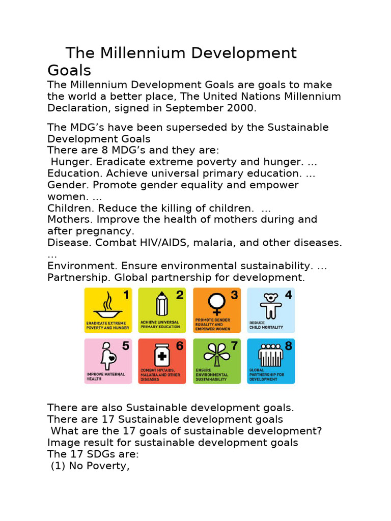 Overview of Millennium Development Goals | PDF