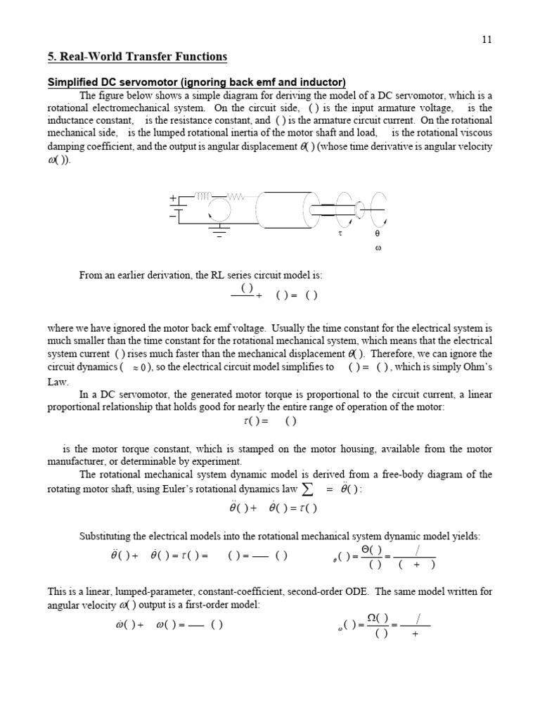 DC Servomotor Transfer Function Model | PDF | Electric Motor ...