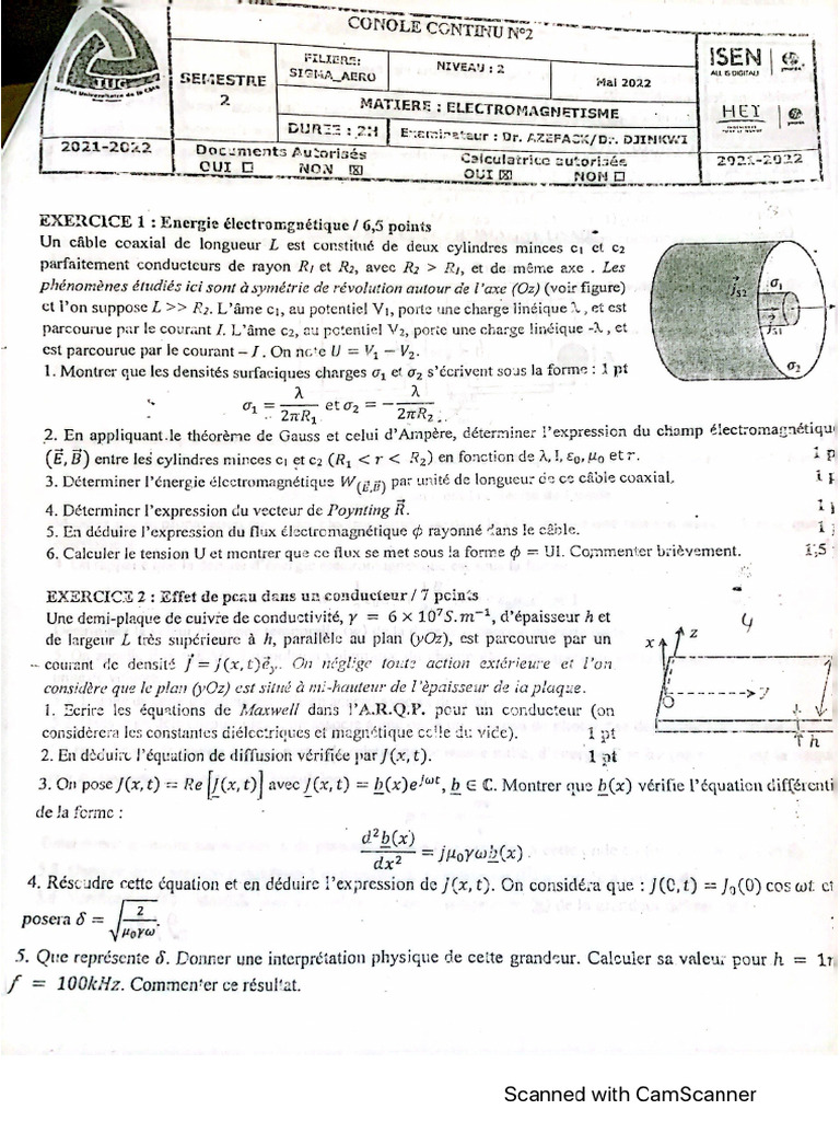 Électromagnétisme cc2 | PDF