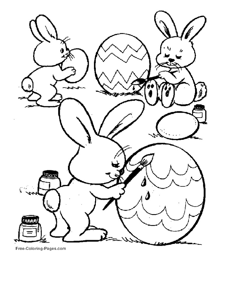 Easter Coloring Book Pages - Color Pictures of Bunnies | PDF