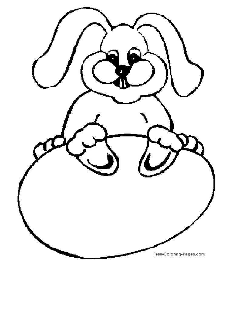 Easter Coloring Page - Bunny To Color | PDF