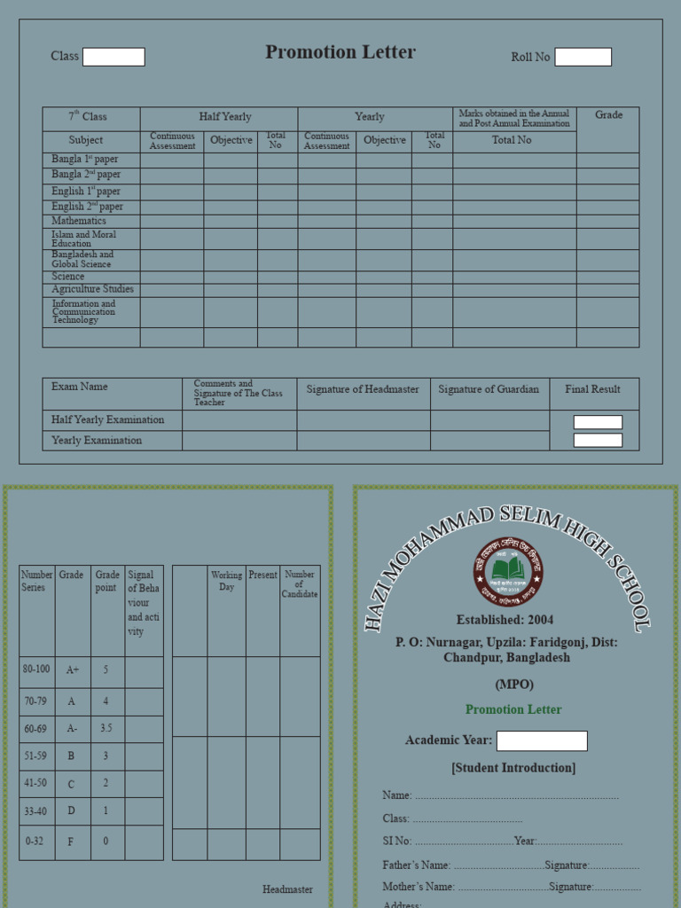 marksheet by arif | PDF | Educational Assessment And Evaluation | Educational Stages