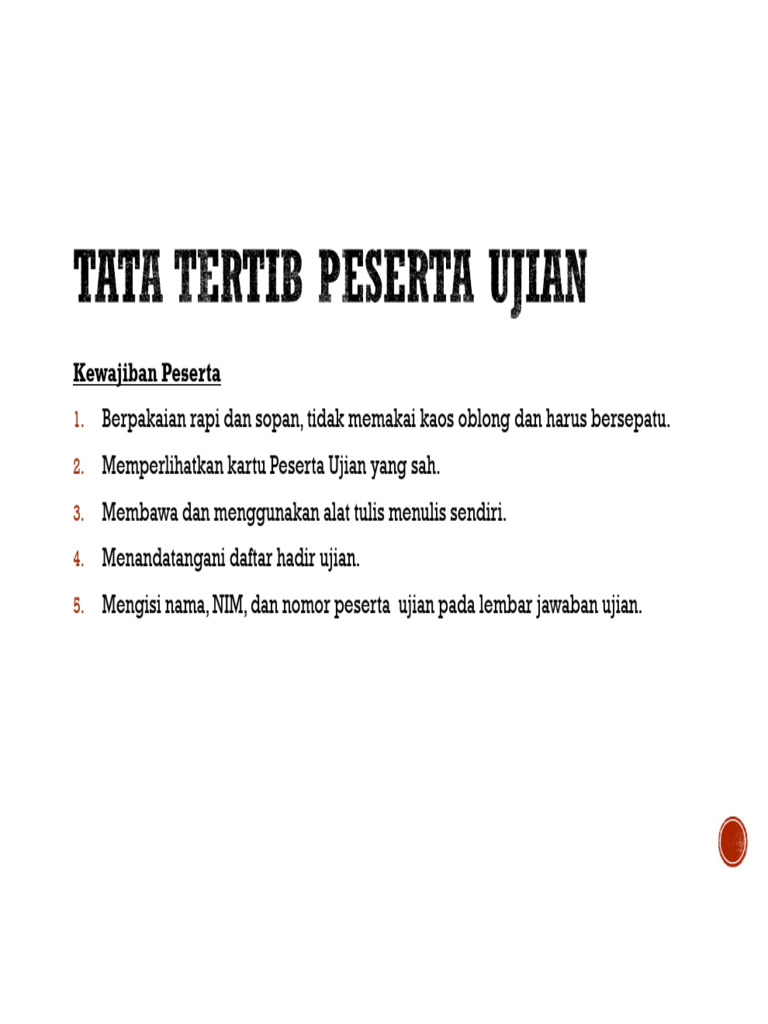 Tata Tertib Peserta Ujian | PDF