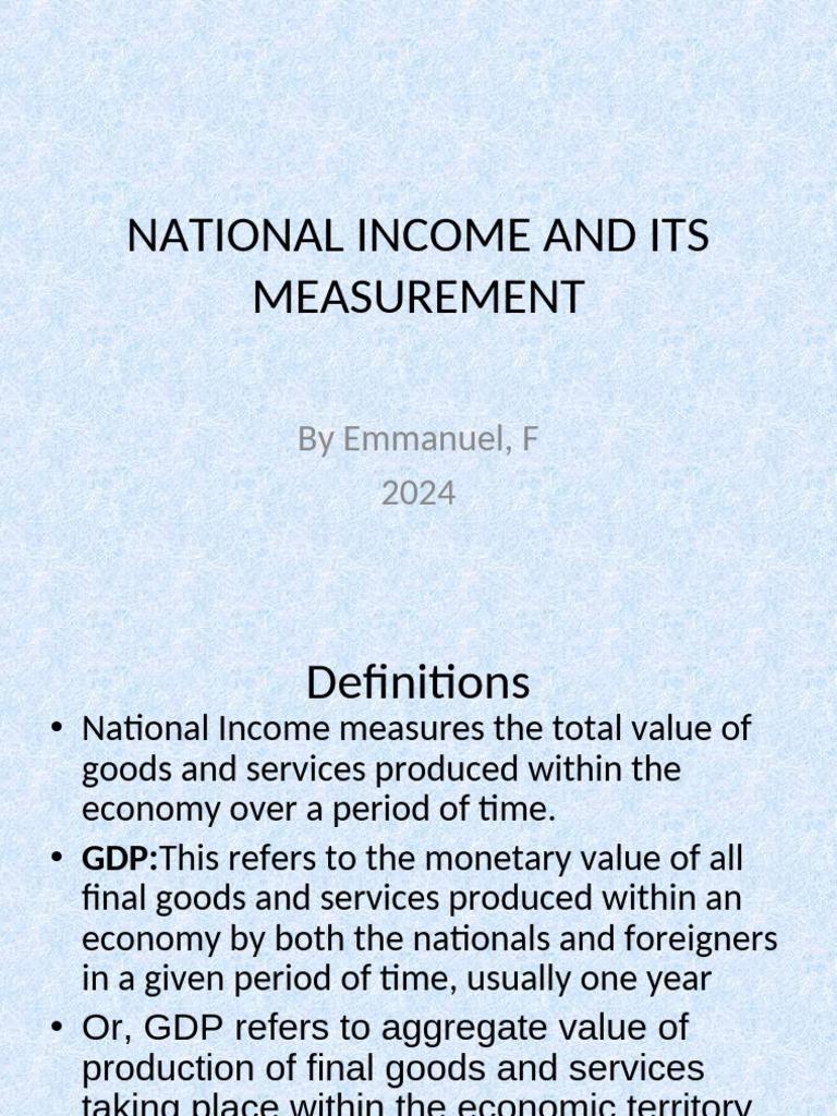 National Income Measurement Methods | PDF | Gross Domestic Product ...
