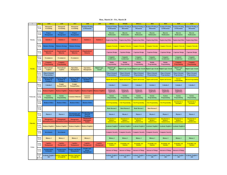 2025 Spring Midterm - XLSX - Timetable | PDF | Logistics | Computing