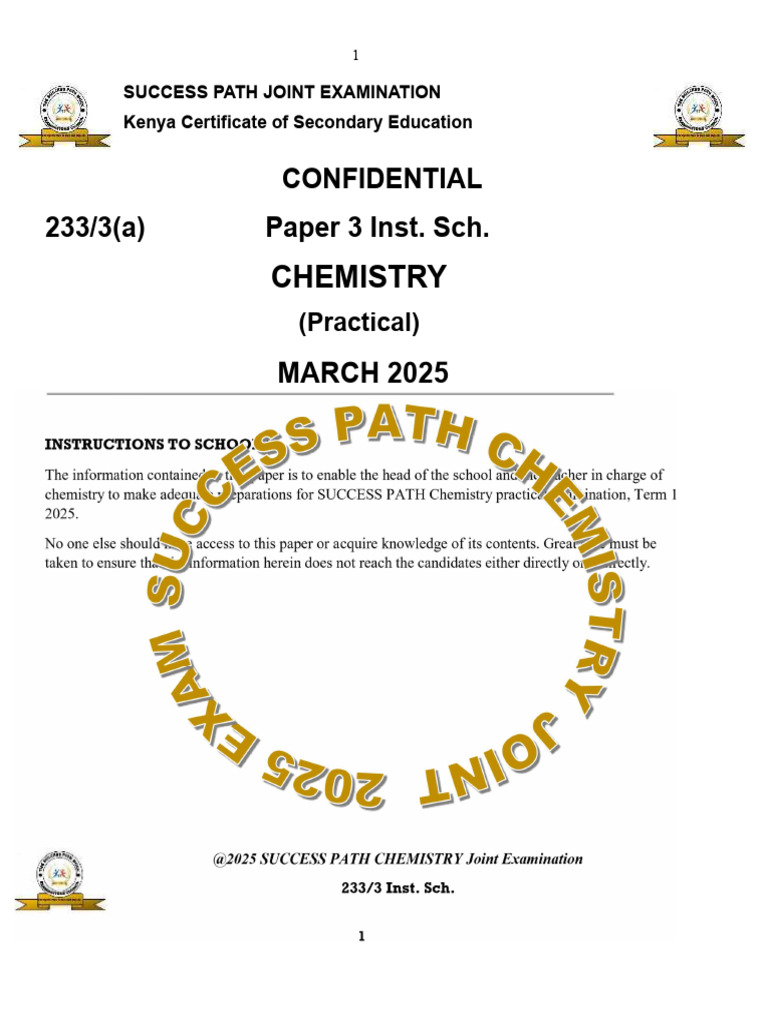 Corrected Pre-Mock Chem PP3 Confidential 2025 | PDF