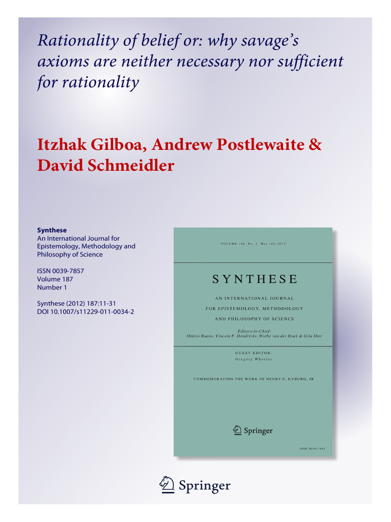 Gps Rationality of Belief | PDF | Rationality | Bayesian Probability