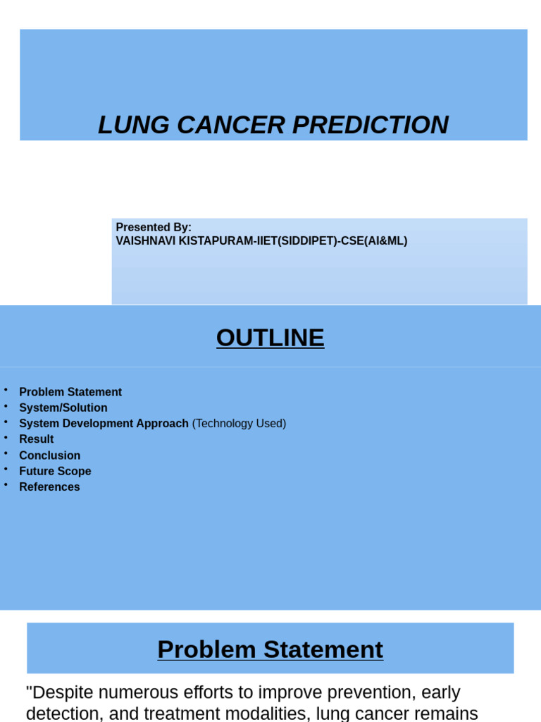 Lung Cancer Prediction Model Overview | PDF | Cancer | Lung Cancer