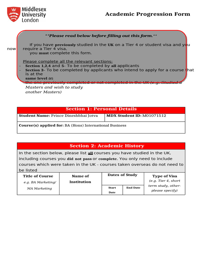 Academic Progression MDX | PDF | Travel Visa | Strategic Management