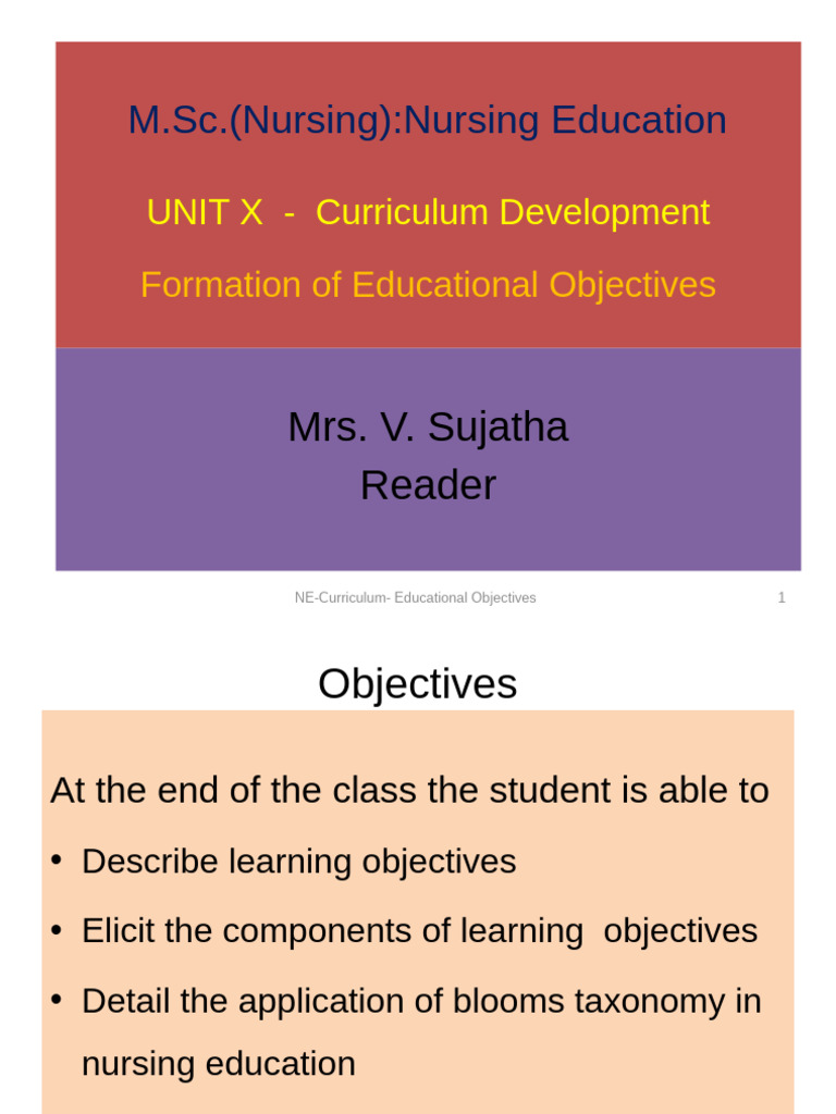13th NE - Unit - X-Curriculum - Educational Objectives | PDF | Learning | Psychological Concepts
