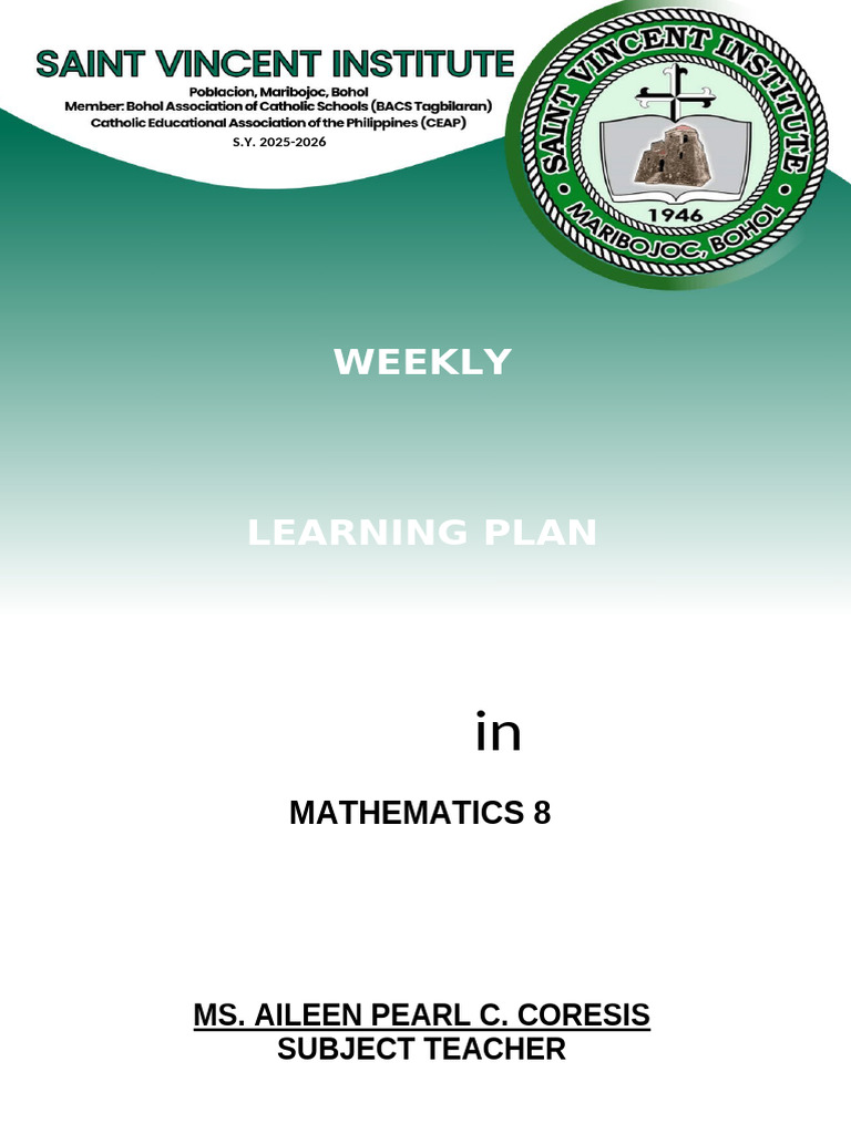 Cover Page Learning Plan | PDF